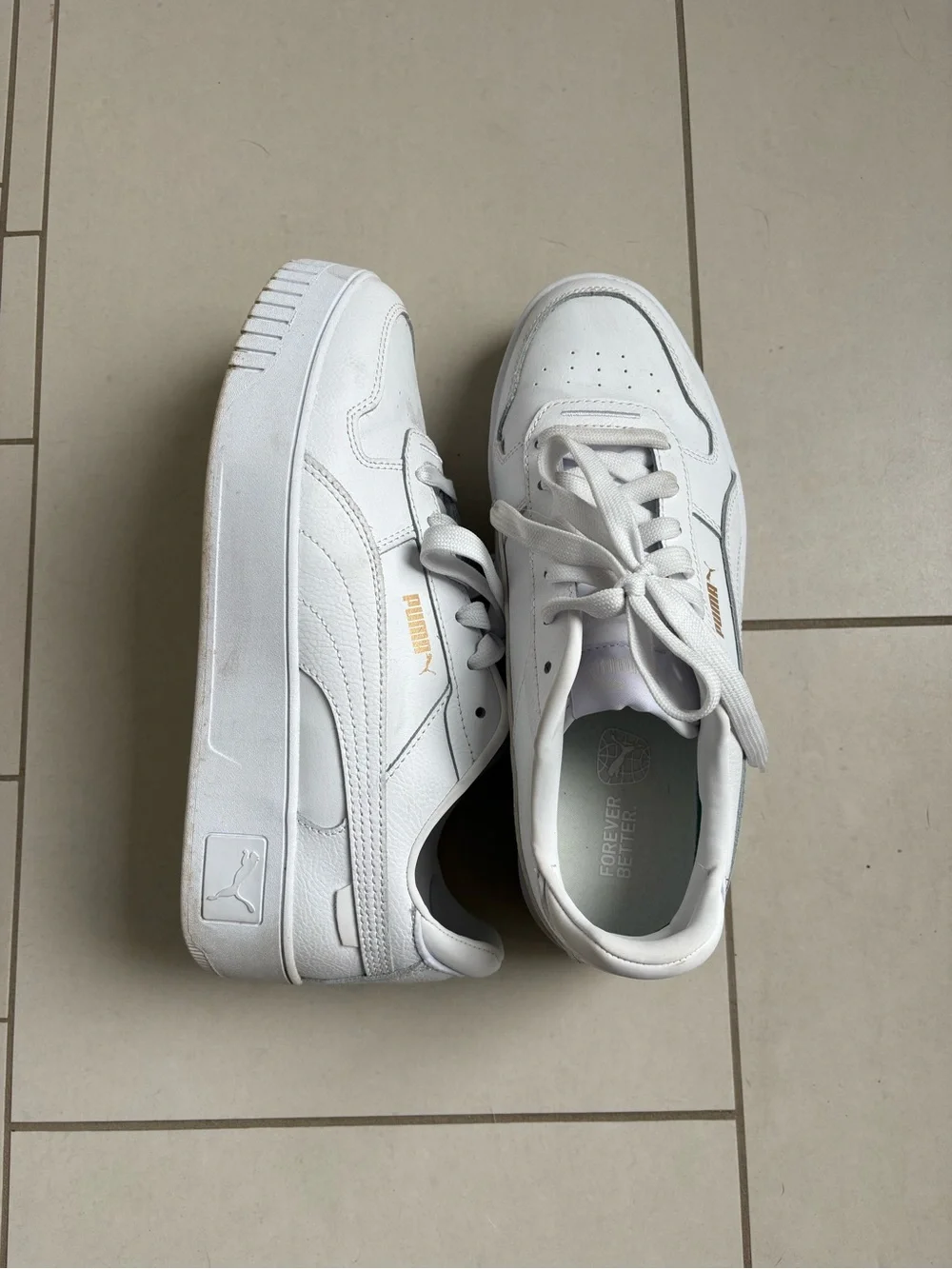 Puma | Shoes | Puma White Sneakers With Subtle Green Insole Trim | Poshmark